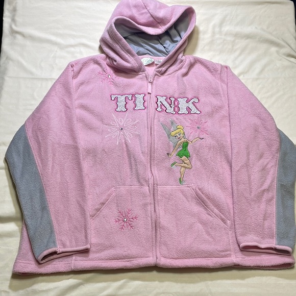 Disney | Tops | Disney Fairies Y2k Pink Tinker Bell Hoodie Xl 517 ...